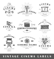 Set of vintage cinema labels Royalty Free Vector Image