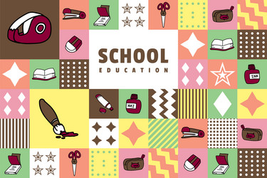 Simple flat design school education background Vector Image