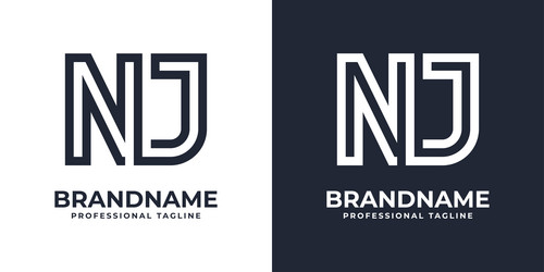 Letter jn line monogram logo suitable for Vector Image