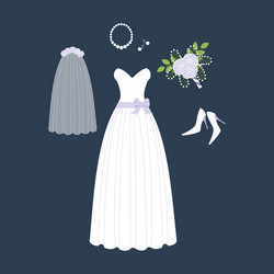 Wedding dress Royalty Free Vector Image - VectorStock