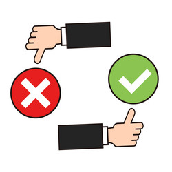 A set of thumbs up icons with check mark Vector Image