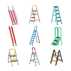 Up step ladder cartoon Royalty Free Vector Image