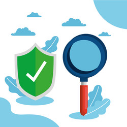 Check mark inside shield smartphone Royalty Free Vector