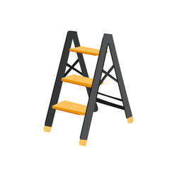 Climb step ladder cartoon Royalty Free Vector Image