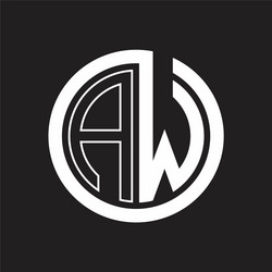 Aw logo initial with circle line cut design Vector Image