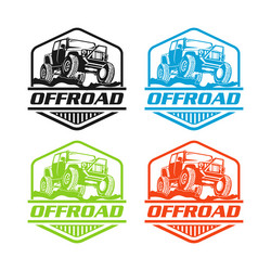 Suv logo travel icon emblem for off-road shop Vector Image