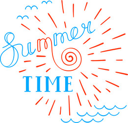 Summer logo time enjoy your holidays Royalty Free Vector