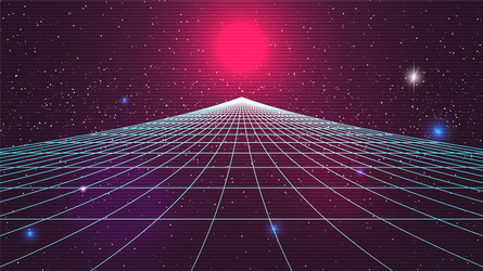 Retro background with laser grid abstract Vector Image