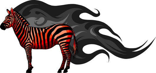 Animal of zebra with flames Royalty Free Vector Image
