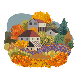 Autumn background with forest fall leaves october Vector Image