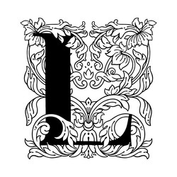 Letter L Flowers Drawing Vector Images (75)