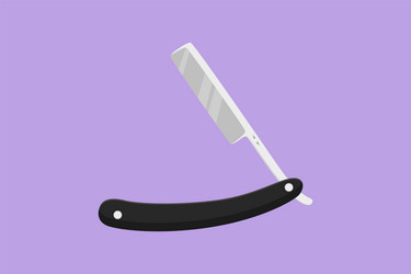 Cartoon flat style drawing shaving razor straight Vector Image