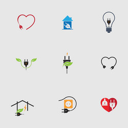 Creative electrical plug logo concept design Vector Image