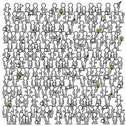 Cartoon group or crowd shocked people Royalty Free Vector