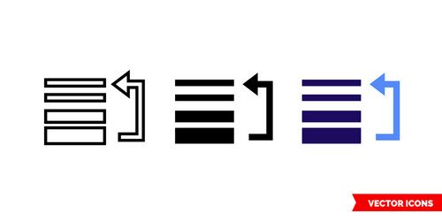 Drag reorder icon 3 types isolated sign Royalty Free Vector