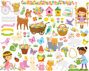 Garden set Royalty Free Vector Image - VectorStock