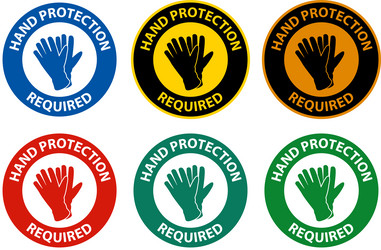 Safety first hand protection required sign Vector Image