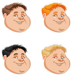 Face of fat boy cartoon Royalty Free Vector Image