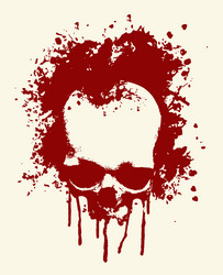 Human skull with red blood spots and splashes Vector Image