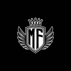 Zm logo monogram shield crown luxury design Vector Image
