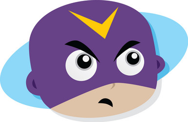 Adorable and amazing cartoon superhero head Vector Image