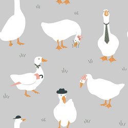 Cute dressed geese seamless pattern goose Vector Image