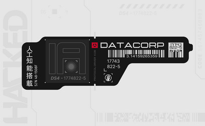 Cyberpunk decals set of stickers Royalty Free Vector Image