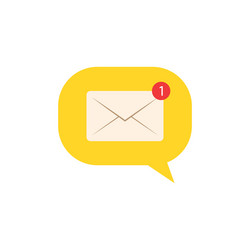 Message icon email icon with notification Vector Image