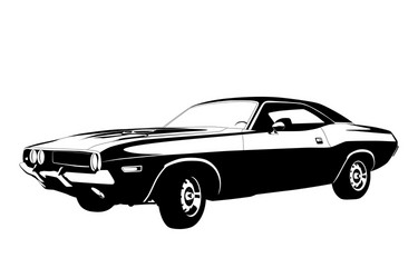 1970s dodge charger muscle car isolated on white Vector Image
