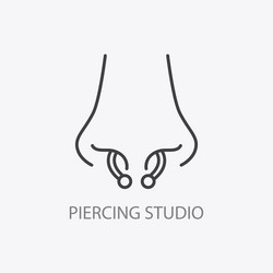 Piercing studio logo minimal Royalty Free Vector Image