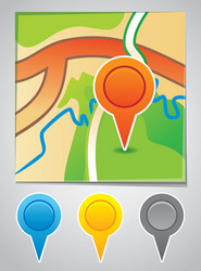 Map with houses road and signs Royalty Free Vector Image