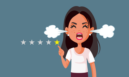 Unhappy customer giving one star feedback Vector Image