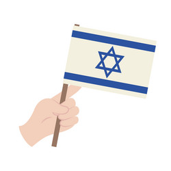 Israel hand with flag Royalty Free Vector Image