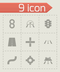 Road icon set Royalty Free Vector Image - VectorStock