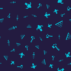 Set medieval sword gold bars blacksmith anvil Vector Image