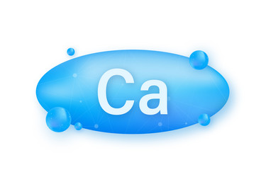 Blue calcium on white background calcium mineral Vector Image