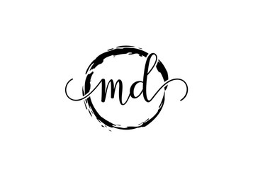 Initial monogram letter m d logo design template Vector Image