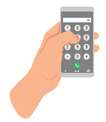 Dial number concept set hand holding the phone Vector Image