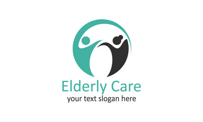 Elderly care logo design best Royalty Free Vector Image
