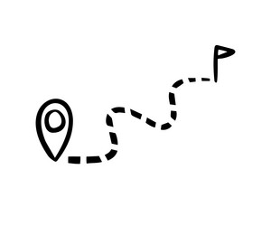 Hand drawn map distance measuring icon doodle map Vector Image