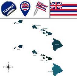 Hawaiian islands hawaii us state Royalty Free Vector Image