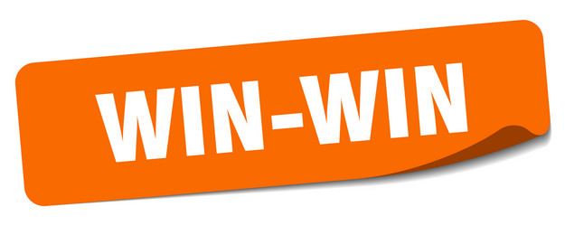 Win-win sticker win-win label Royalty Free Vector Image