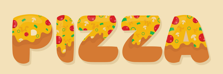 Word pizza stylized as a stylish logo Royalty Free Vector