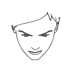 Young woman face top view elegant silhouette Vector Image