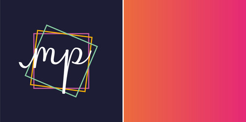 Creative initial letter mp square logo design Vector Image