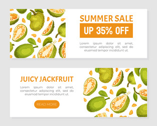Jackfruit natural label design with green tropical