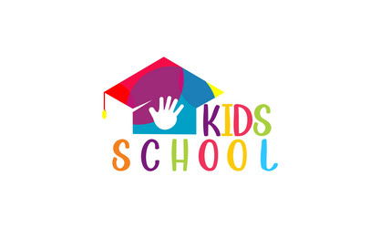 Kiddie school elementary colorful logo Royalty Free Vector