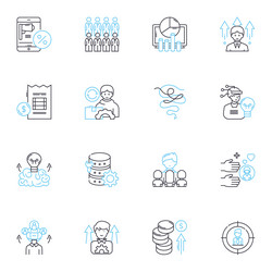 Risk assessment linear icons set probability Vector Image