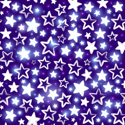 Seamless pattern with shining stars on blue Vector Image