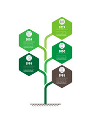 Green tree - background and infographics Vector Image